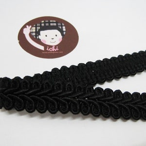 5 Yards 9/16" Black Gimp Braided Trim, Gimp Braid, Braided Cord ...