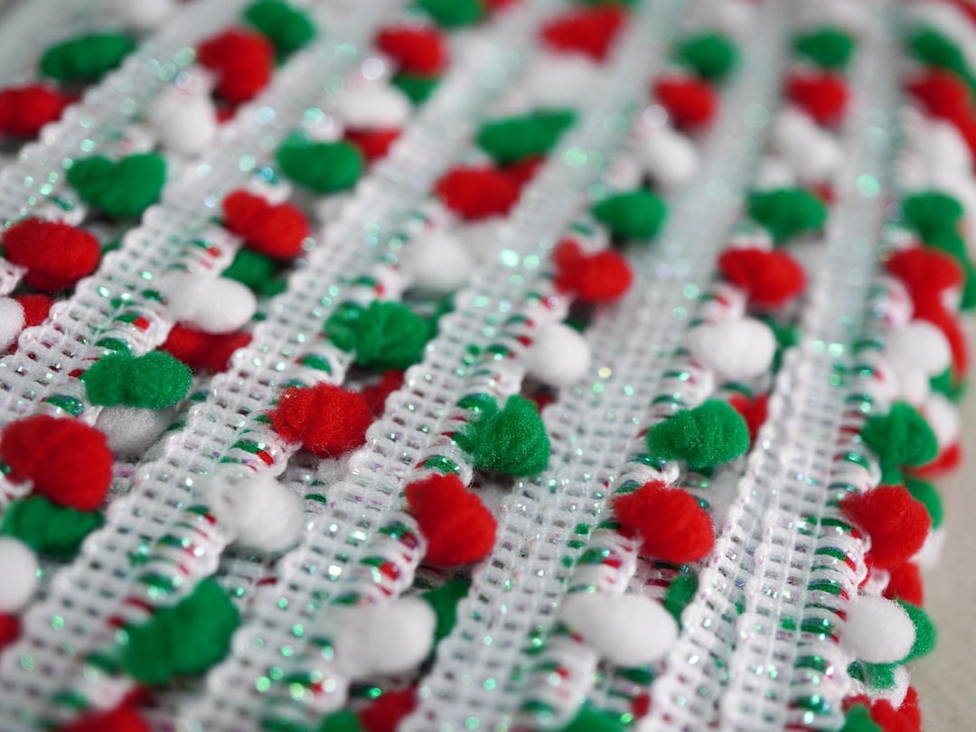 5 Yards Christmas Sparkly Mini Pom Pom Trim, Pom Pom Trim, Colorful ...