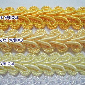 5 Yards 1/2 Mustard Yellow Gimp Braided Trim, Gimp Braid, Braided Cord ...