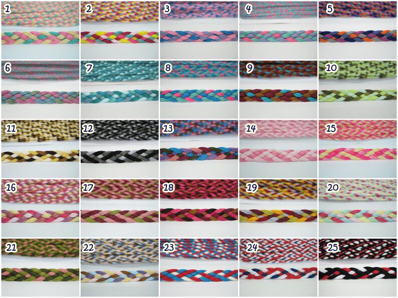 5 Yards Braided Trim, Multicolored Trim, Flat Braided Cord, Braided ...