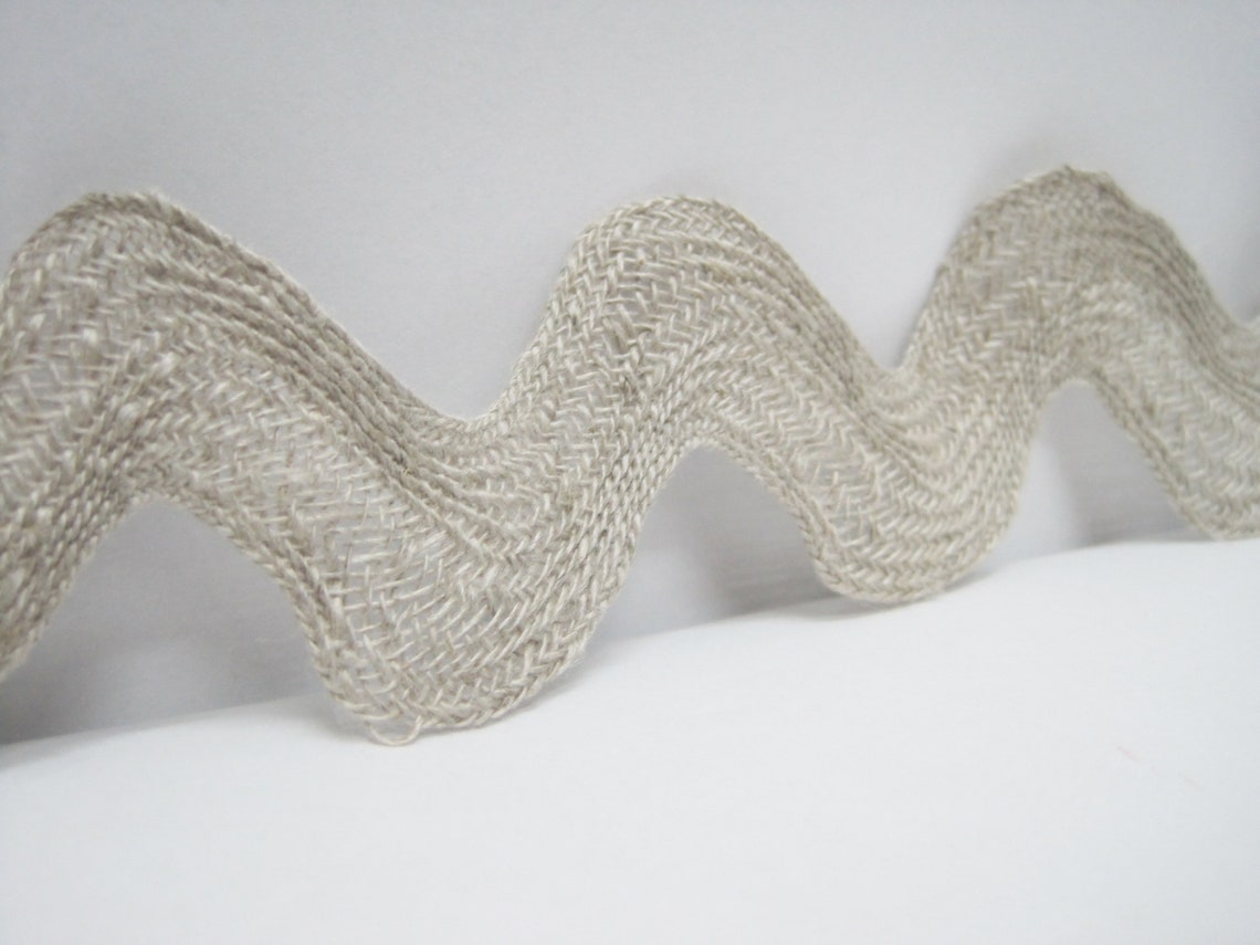 5 yards 1-1/2 Linen Rick Rack Linen trim Linen ribbon | Etsy