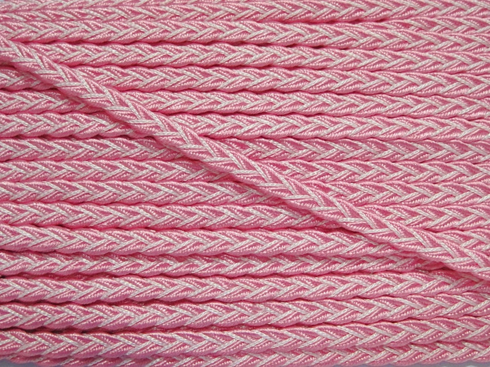 5 Yards 6 Mm Pink Shiny Flat Braided Cord Braided Cord Flat - Etsy