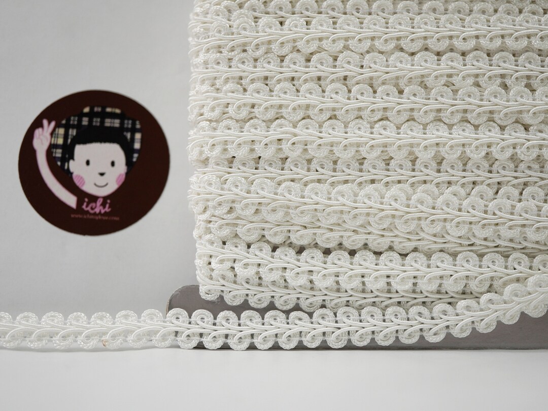 5 Yards 3/8" Off-white Gimp Braided Trim, Gimp Braid, Braided Cord ...