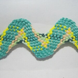 5 Yards Aqua Green Multicolored Rick Rack Trim Ric Rac Trim - Etsy