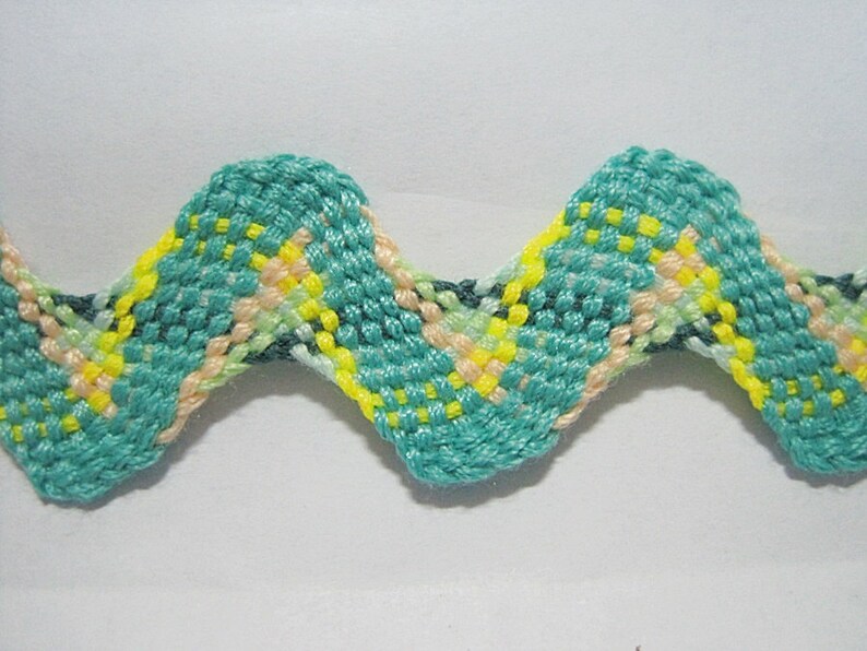 5 Yards Aqua Green Multicolored Rick Rack Trim Ric Rac Trim | Etsy