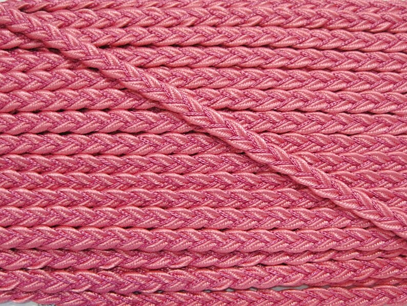 5 Yards 6 Mm Shocking Pink Shiny Flat Braided Cord Braided | Etsy