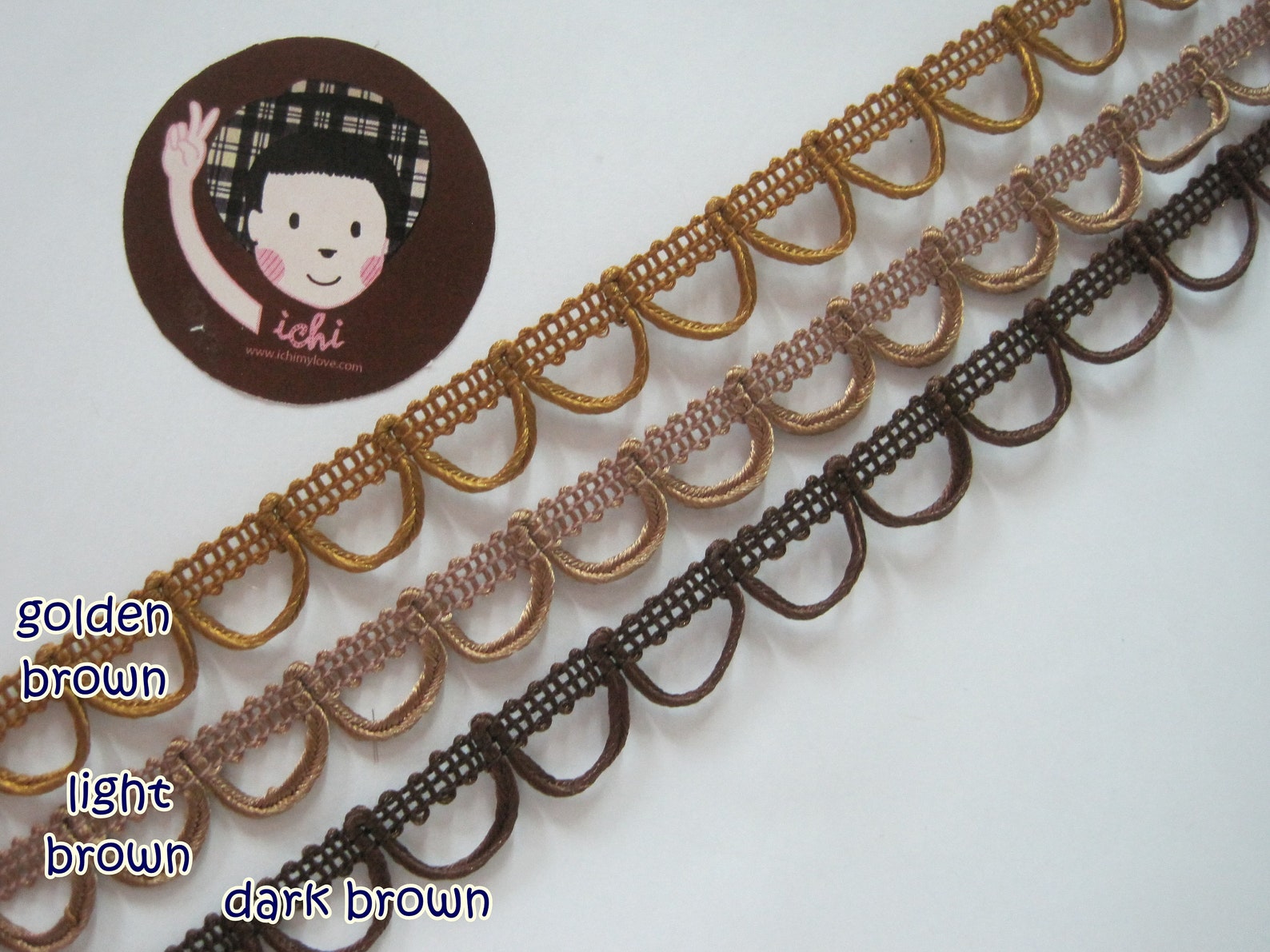 5 Yards Brown Loop Trim, Loop Trim, Braided Trim, Button Looping Trim ...