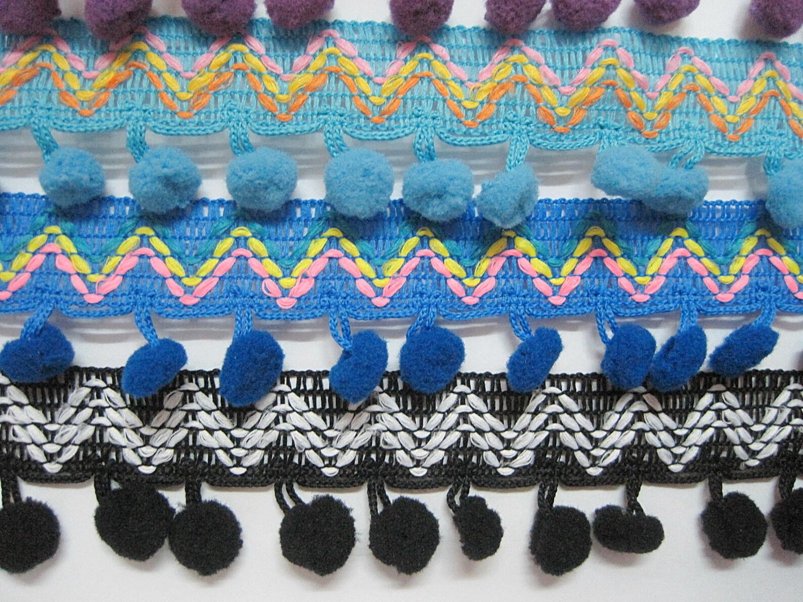 5 Yards White Boho Large Pom Pom Trim Wholesale Trim Boho | Etsy