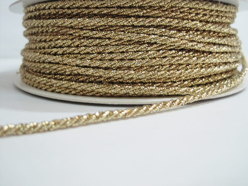5 Yd 2.5 Mm Light Gold Metallic Twisted Cord, Gold Twisted Cord ...