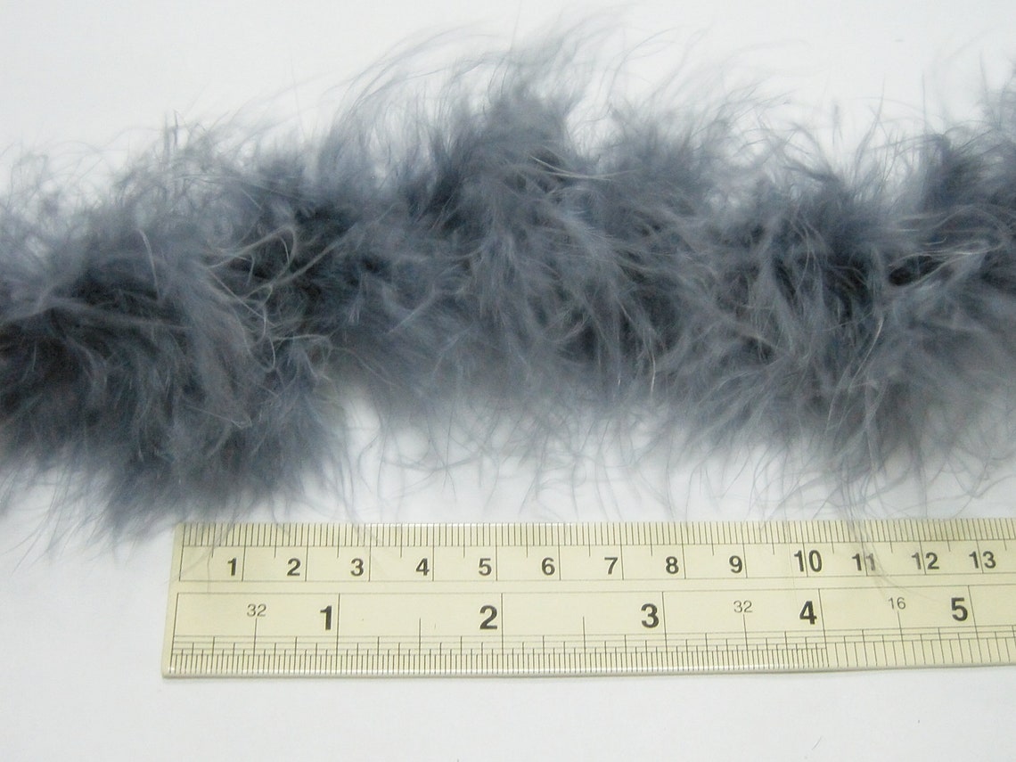 1 yard 2.5 Feather Trim Gray Feather trim Ostrich | Etsy