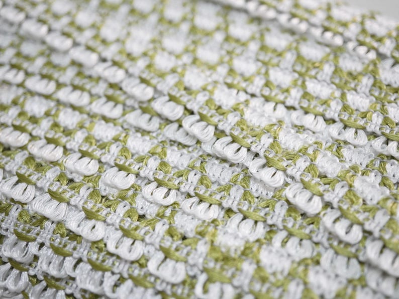 5 Yards 5/8” White & Olive Drab Green Loop Trim - Etsy