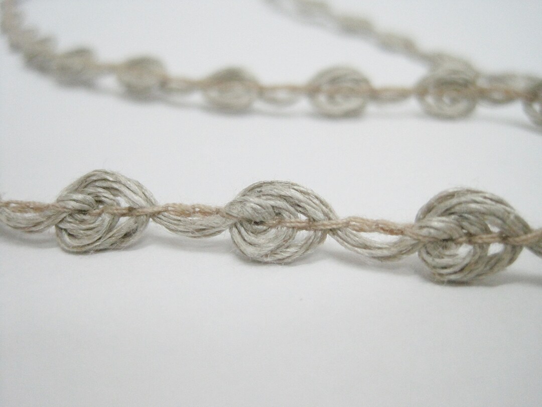 5 Yards Linen Flower Trim, Natural Trim, Wholesale Trims, Linen Lace ...