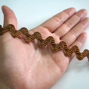 5 Yards Golden Brown Metallic Rick Rack Trim, Brown Trim, Ric Rac Trim ...