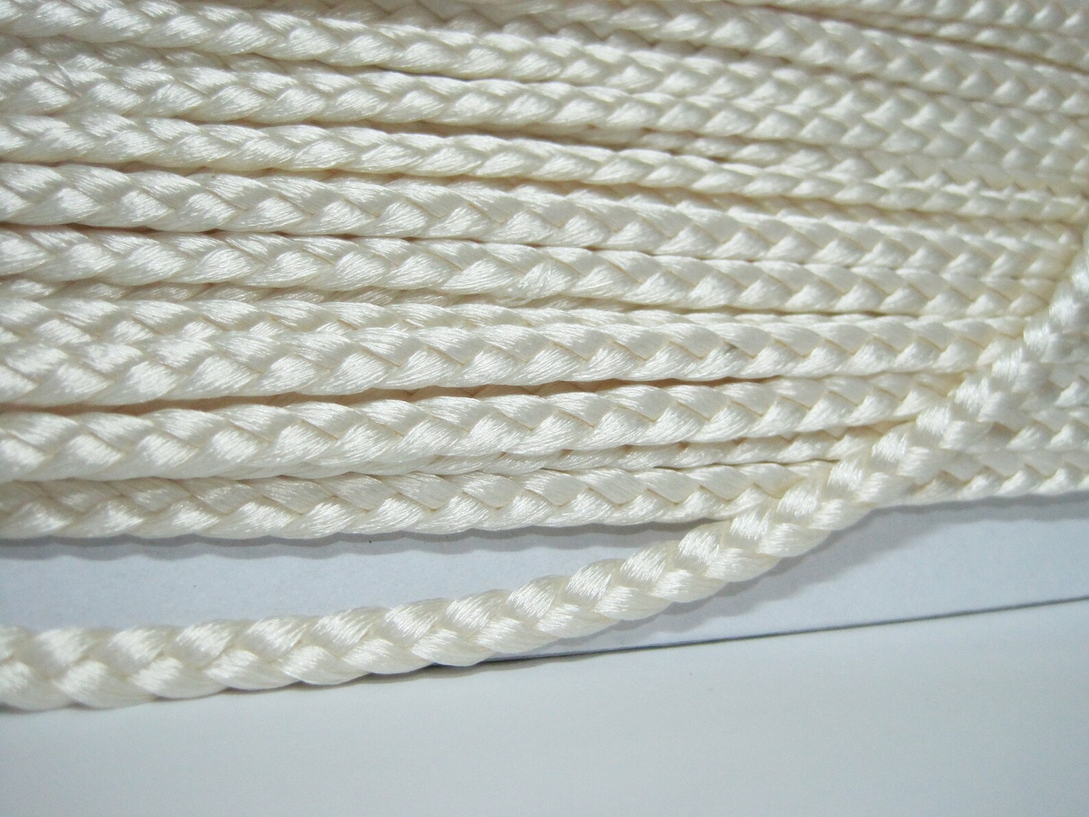 5 Yards 1/4 Braided Cord Cream Cord Flat Braided Cord - Etsy