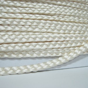 5 Yards 1/4" Braided Cord, Cream Cord, Flat Braided Cord, Flat Cord ...