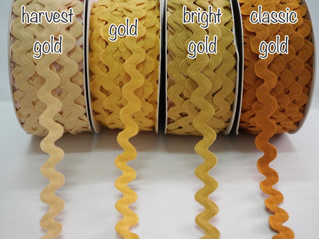 5 Yards 5/8" Gold Matte Rick Rack Trim, Gold Ric Rac Trim, Rick Rack ...