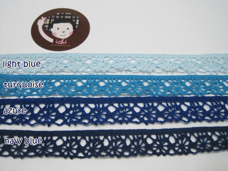 5 Yards 9/16 Blue Crochet Lace Trims Lace Trim Crochet | Etsy