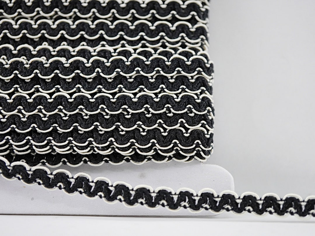 5 Yards Black Rick Rack, Rick Rack Trim, Zig Zag Trim, Zig Zag, Ric Rac ...