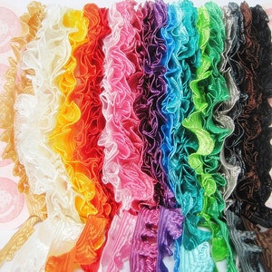 5 Yards 1.4 Cm Aqua Green Ruffle Trim, Ruffle Trim, Mint Trim, Ruffle ...