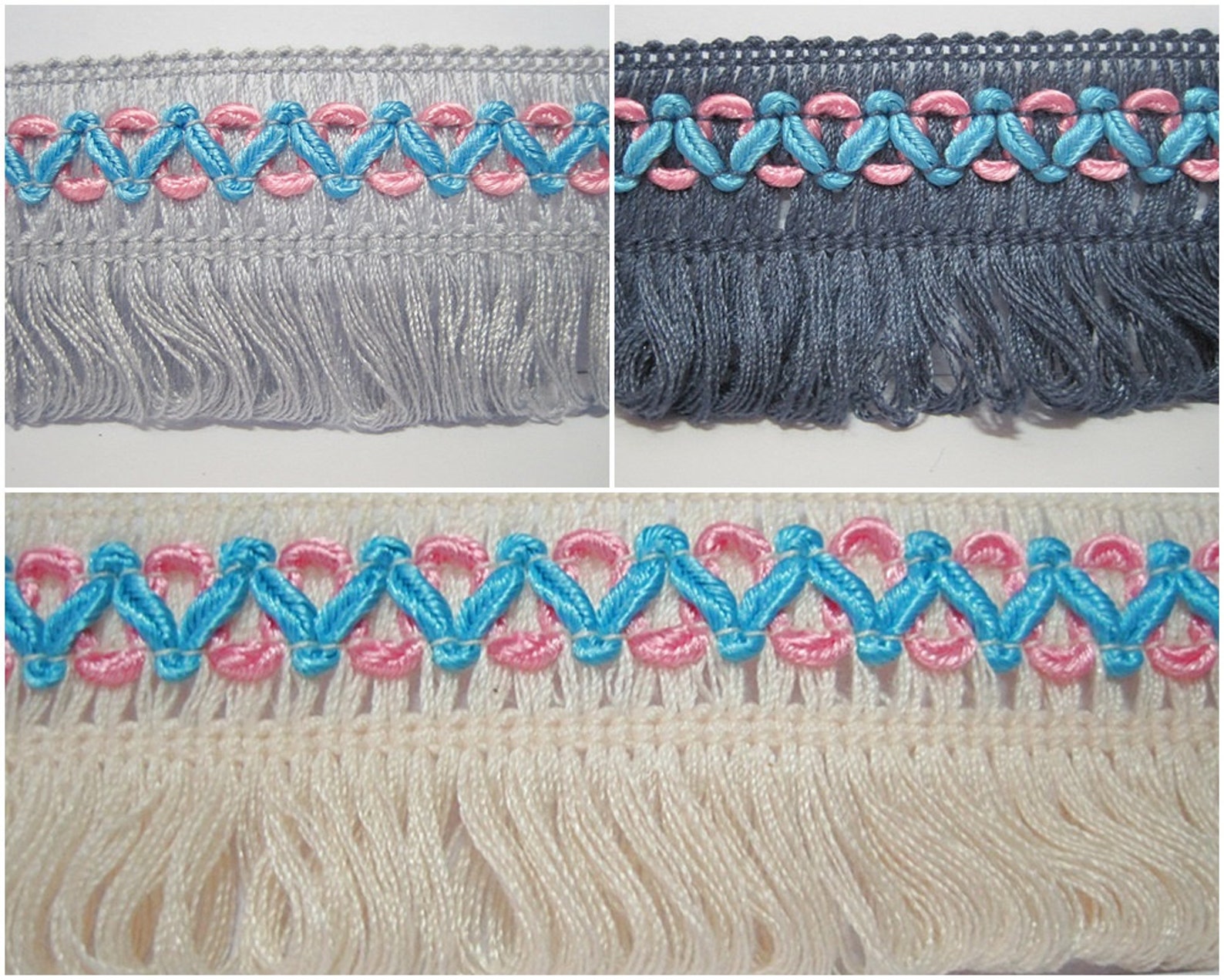 5 Yards Aqua Blue Loop Trim, Blue Trim, Tassel Trim, Trim Set ...