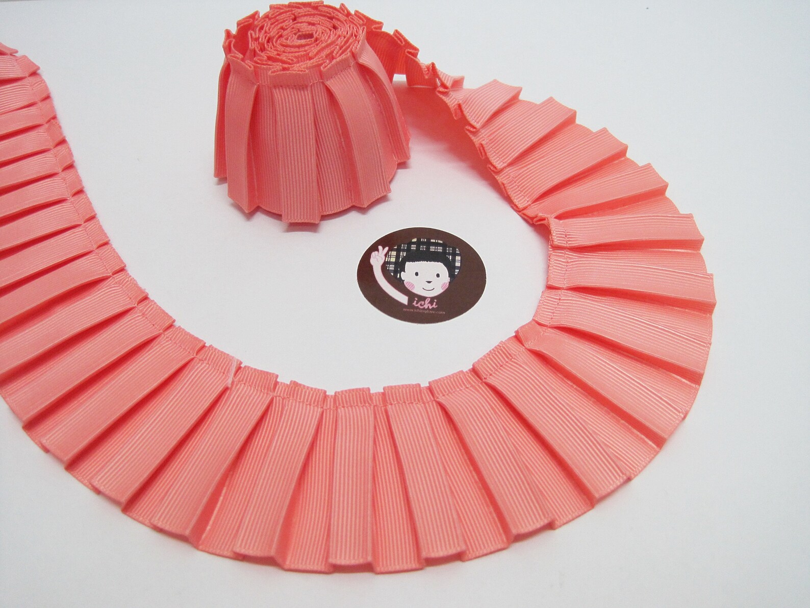 1 Yd 2 Pink Grosgrain Box Pleated Trim Box Pleated | Etsy