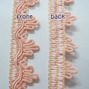 5 Yards Pink Scalloped Loop Fringe, Vintage Lace, Loop Trim, Looped ...