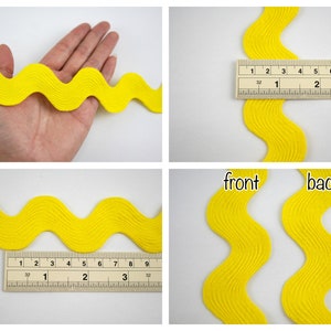 5 Yards Yellow Jumbo Rick Rack Trim, Yellow Rick Rack, Jumbo Ric Rac ...