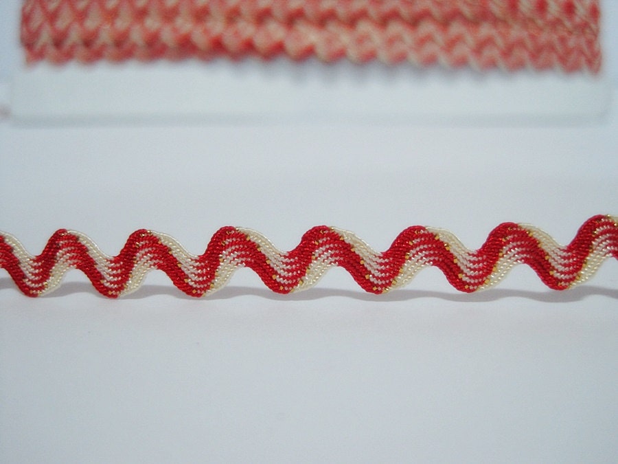 5 Yards Red Baby Rick Rack Trim With Gold Glitter Wholesale - Etsy