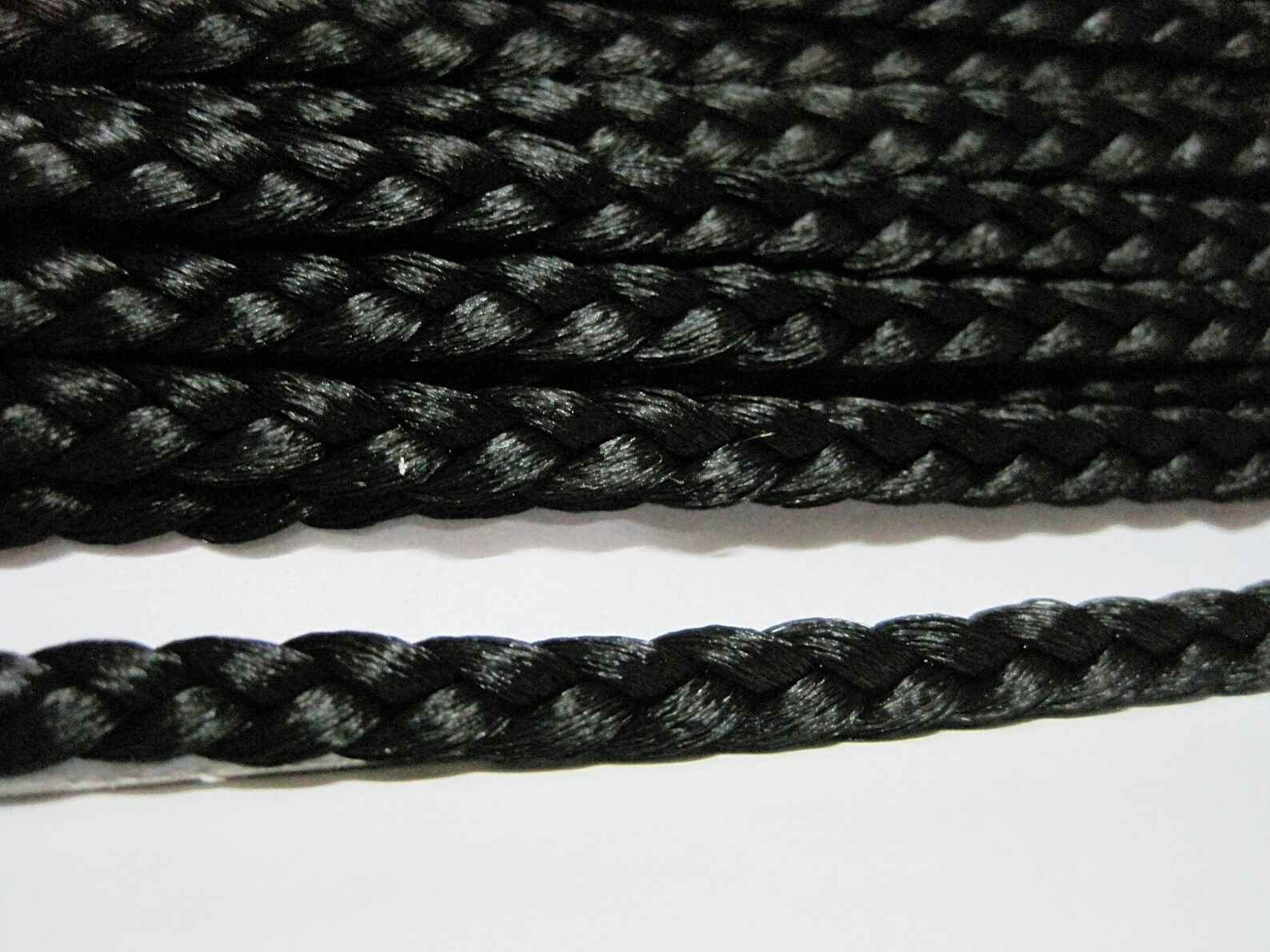 5 Yards 1/4 Black Braided Cord Flat Cord Flat Braided - Etsy