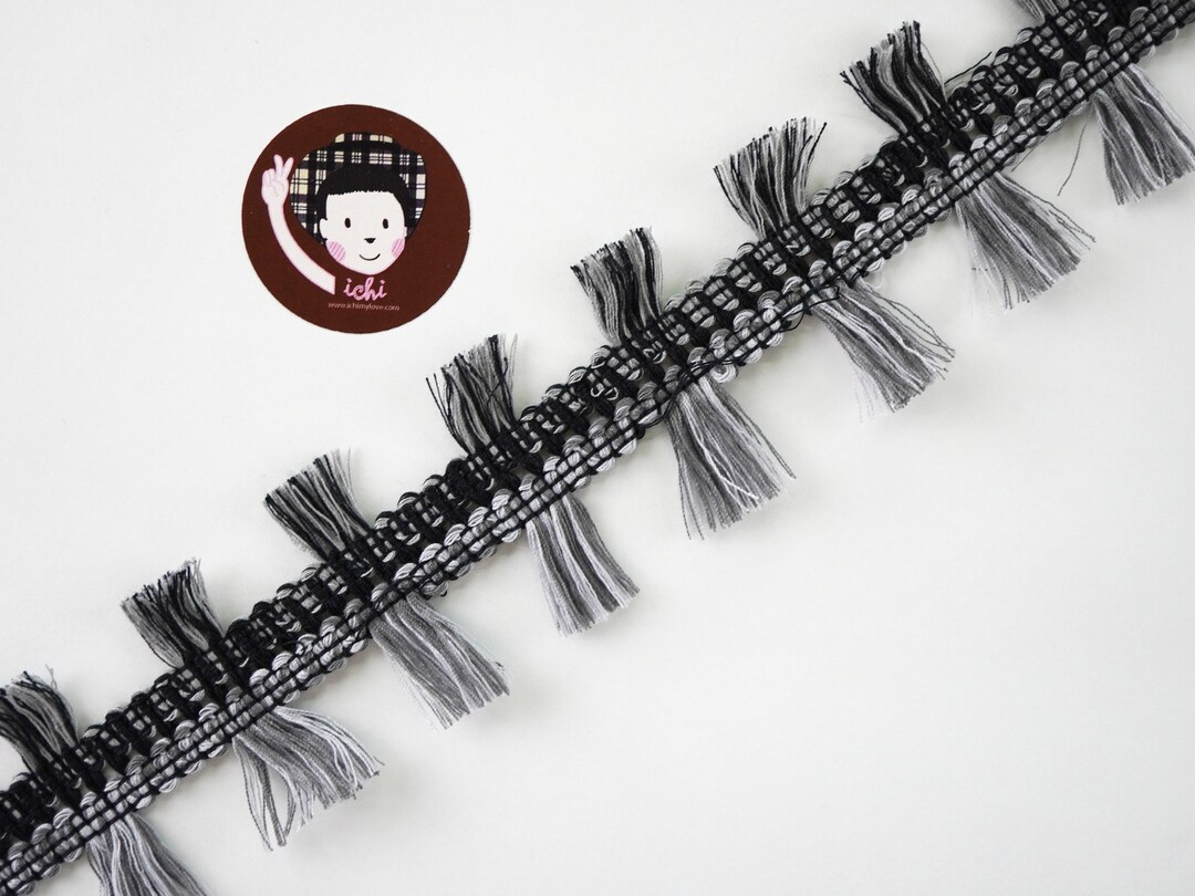 5 Yards Black Double Sided Fringe, Tassel Fringe, 2 Sides Fringe, 2 ...