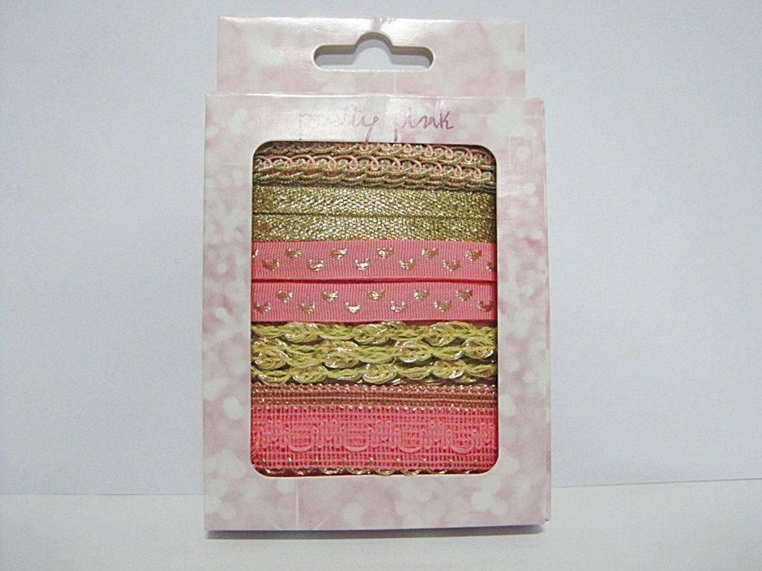 Pink Trim Set 1, Trim Set, Pink Trim, Gold Trim, Gold Ribbon, Pink ...