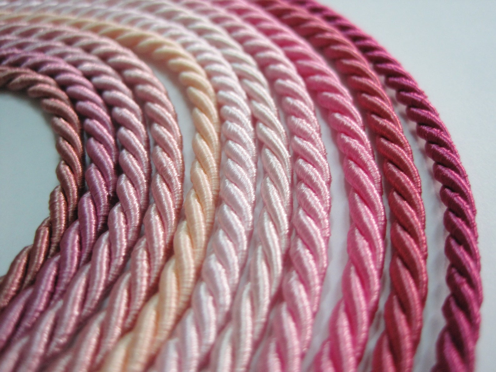 5 Yd 4 Mm Twisted Cord Pink Twisted Cord Braided Cord - Etsy