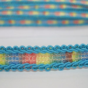 5 Yards Turquoise Gimp Braid Multicolored Trim, Gimp Braid, Braided ...