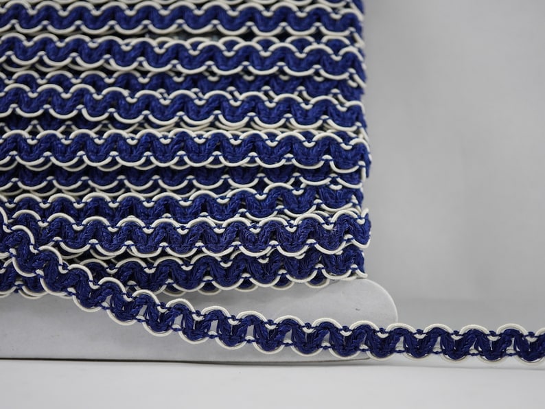 5 Yards Blue Rick Rack, Rick Rack Trim, Zig Zag Trim, Zig Zag, Ric Rac ...