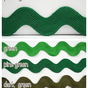 5 Yards Green Jumbo Rick Rack Trim, Mint Rick Rack, Jumbo Ric Rac, Rick ...
