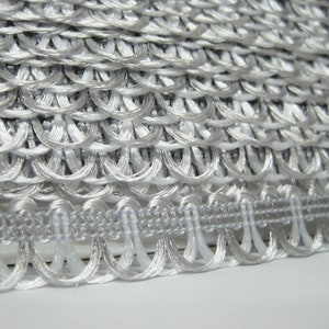 5 Yards Silver-white Scallop Loop, Loop Trim, Braided Trim, Picot Braid ...