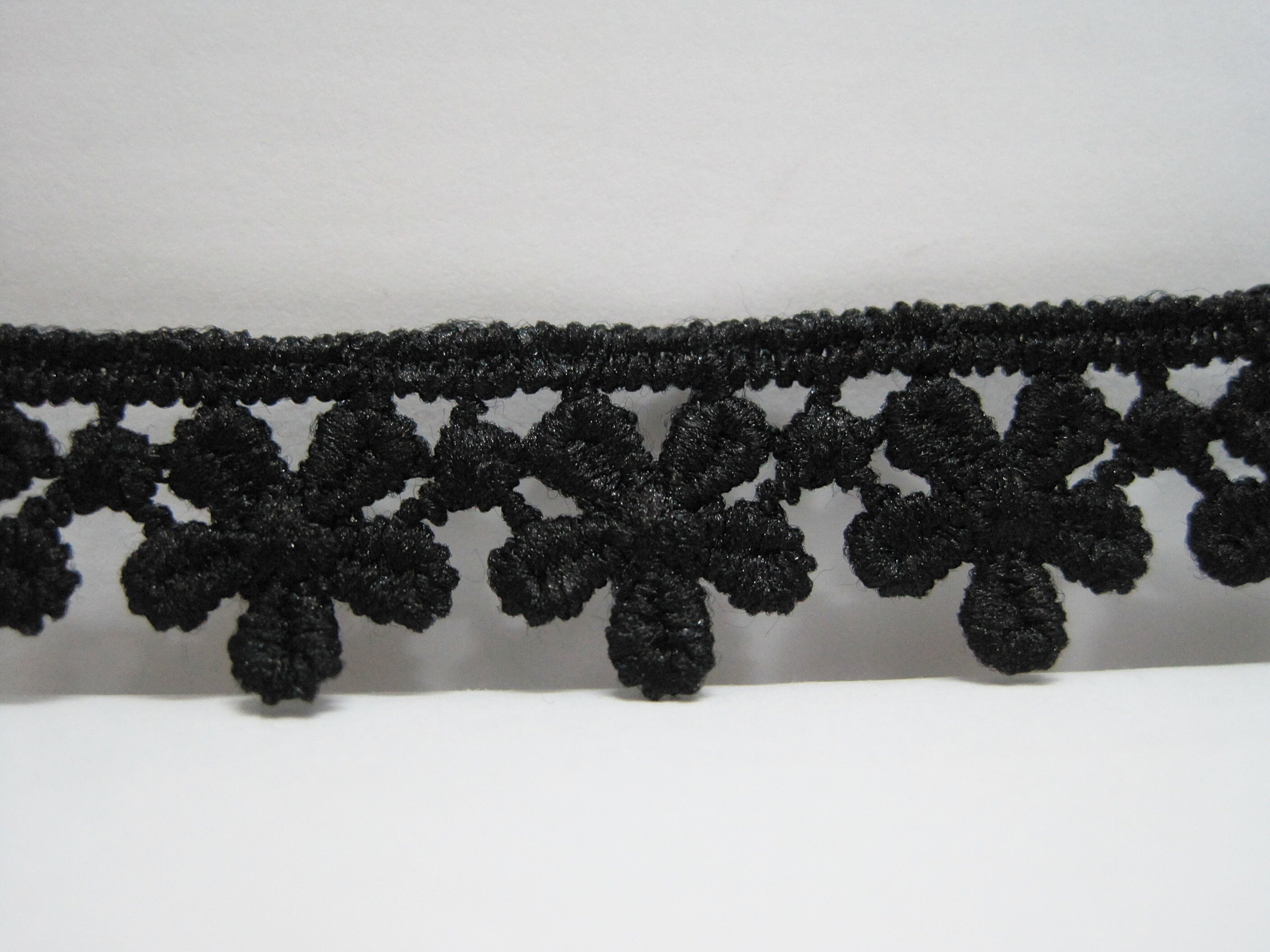 5 yards Black Flower Lace Crochet lace trim Ivory lace trim | Etsy