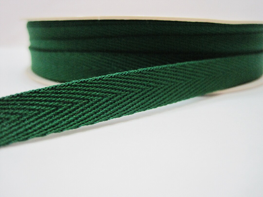 5 Yards 3/8" Pine Green Herringbone Tape, Green Twill Tape, Green ...