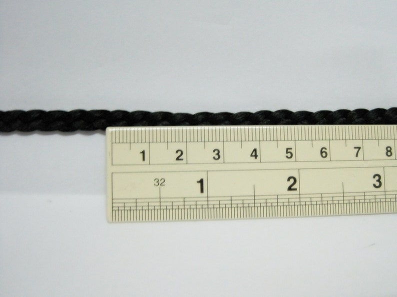 5 Yards 1/4 Black Braided Cord Flat Cord Flat Braided - Etsy