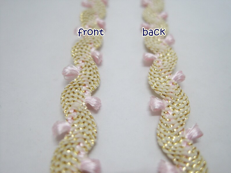 5 Yards Pink Gold Metallic Rick Rack White Trim Gold Ribbon - Etsy