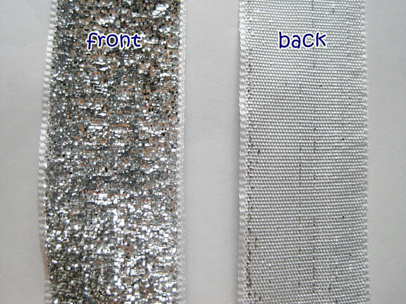 5 Yards 1 Silver Glitter Ribbon Wide Glitter Ribbon | Etsy