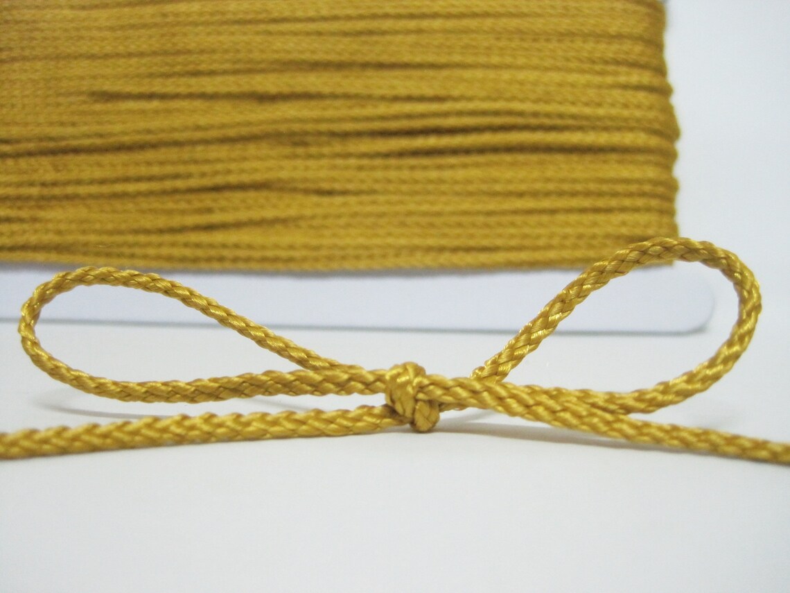 5 Yards 3 Mm Classic Gold Braided Cord Braided Cord Soutache | Etsy