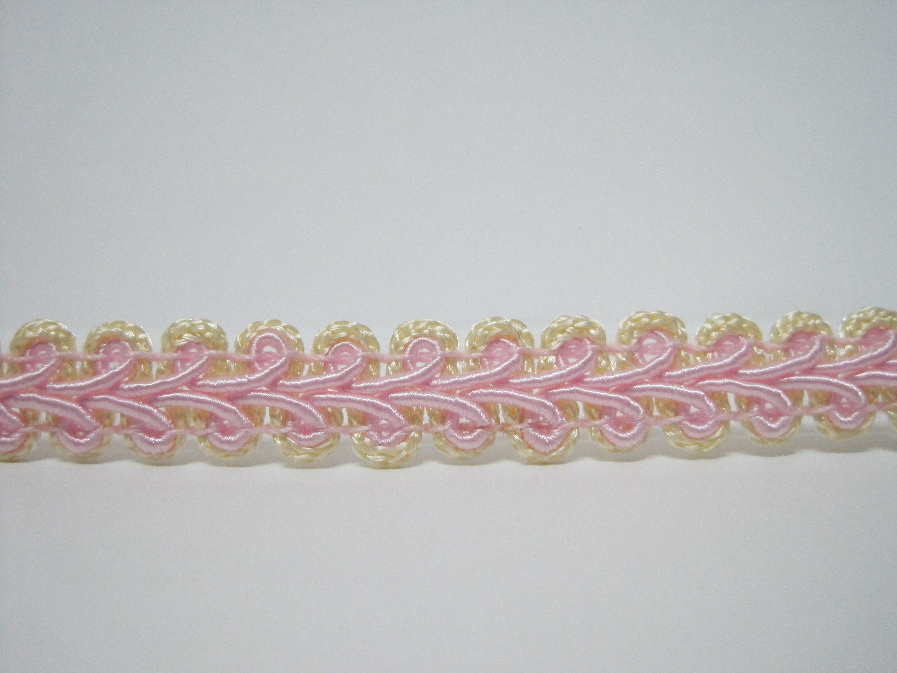 5 Yards 3/8" Soft Pink-vanilla Gimp Braided Trim, Gimp Braid, Braided ...