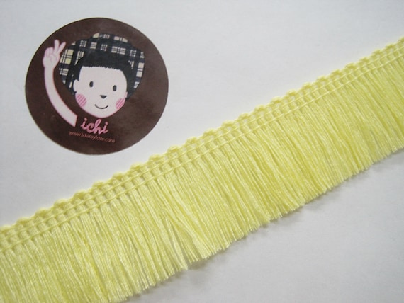 5 Yards Light Yellow Cotton Tassel Trim Yellow Tassel Fringe | Etsy