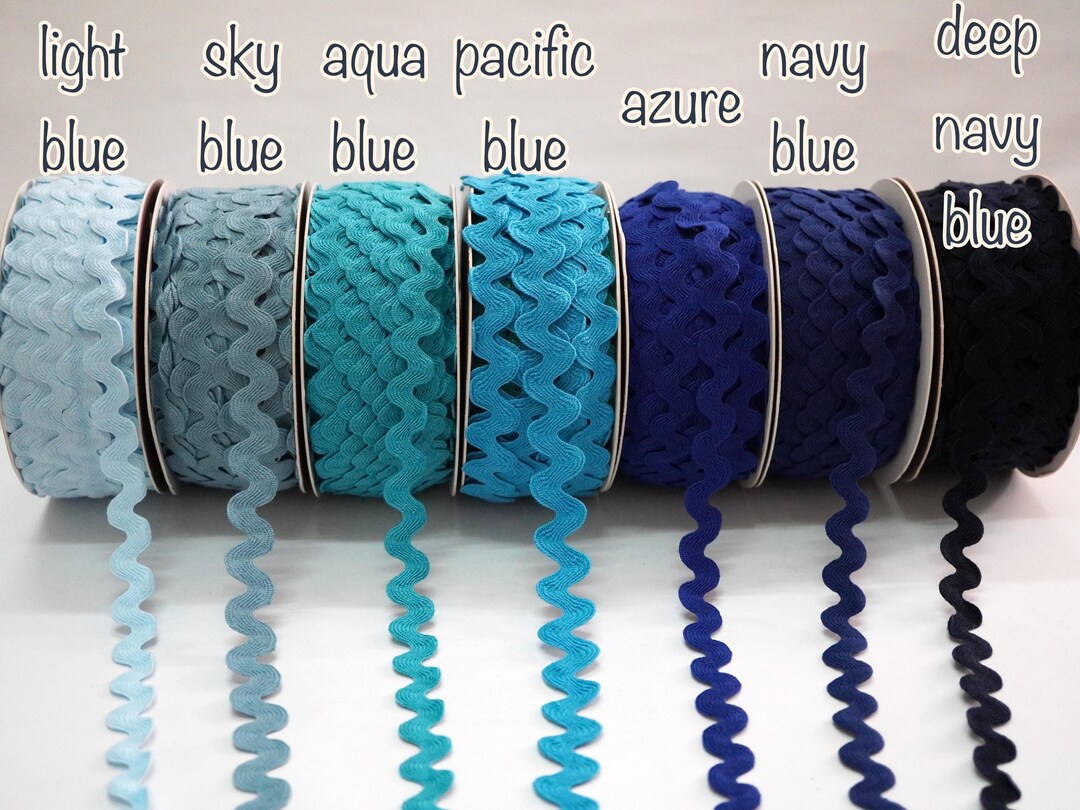 5 Yards 5/8" Blue Matte Rick Rack Trim, Turquoise Ric Rac Trim, Rick ...