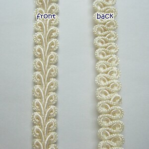 5 Yards 1/2" Cream Gimp Braided Trim, Gimp Braid, Braided Cord, Braided ...