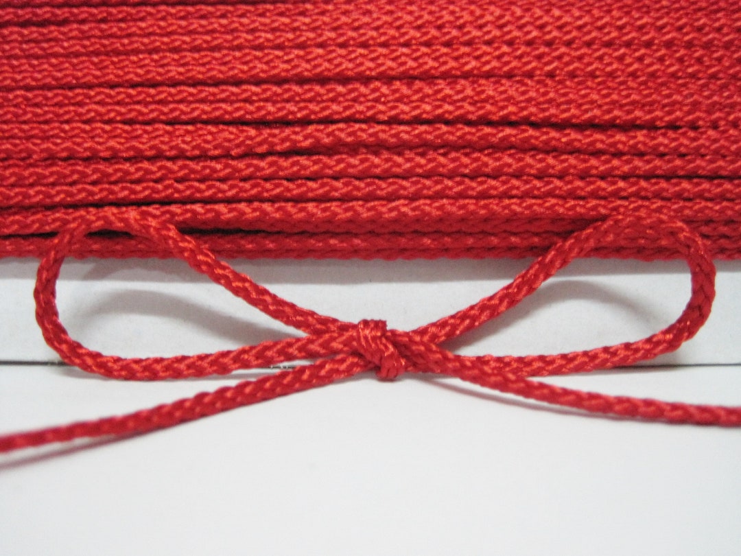 5 Yards 3 Mm Red Braided Cord, Braided Cord, Soutache Cord, Wholesale ...