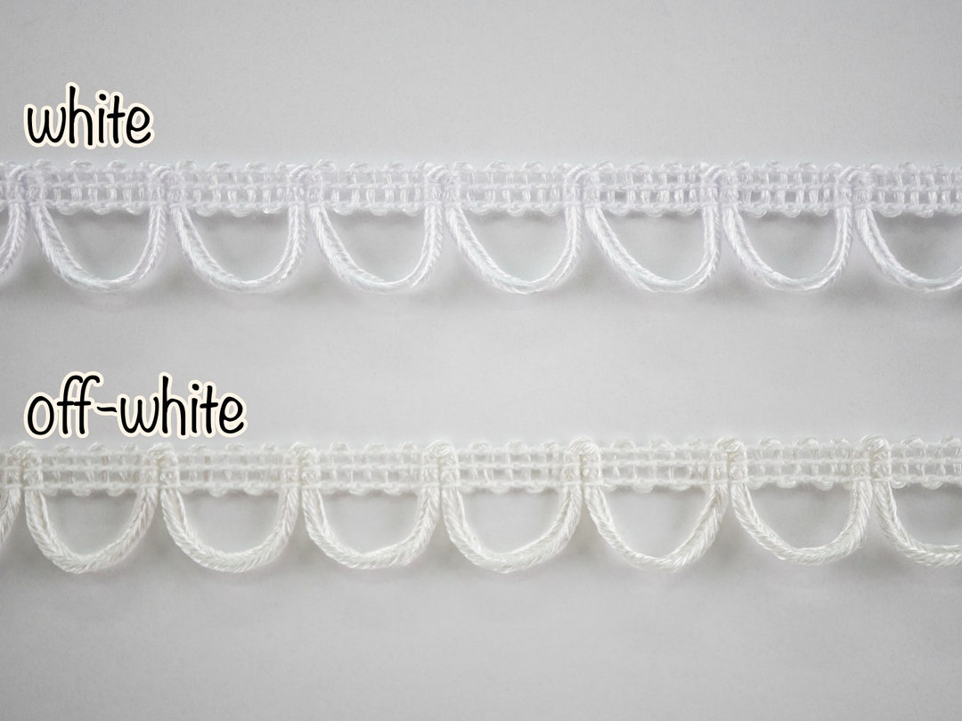 5 Yards White Loop Trim, Loop Trim, Braided Trim, Button Looping Trim ...