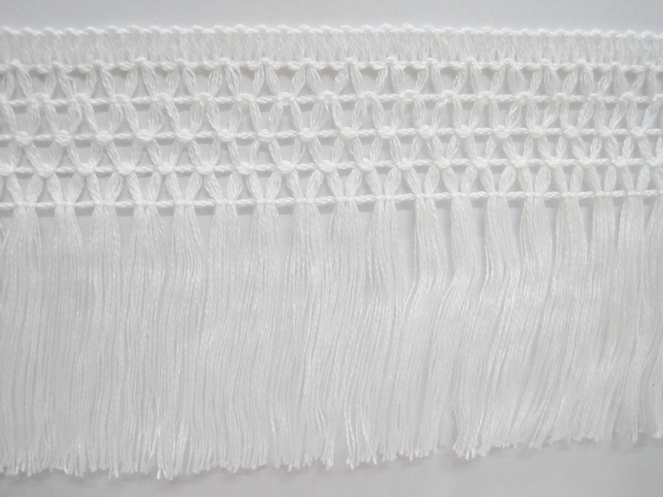 5 Yards 4" White Cotton Long Tassel Fringe - Etsy