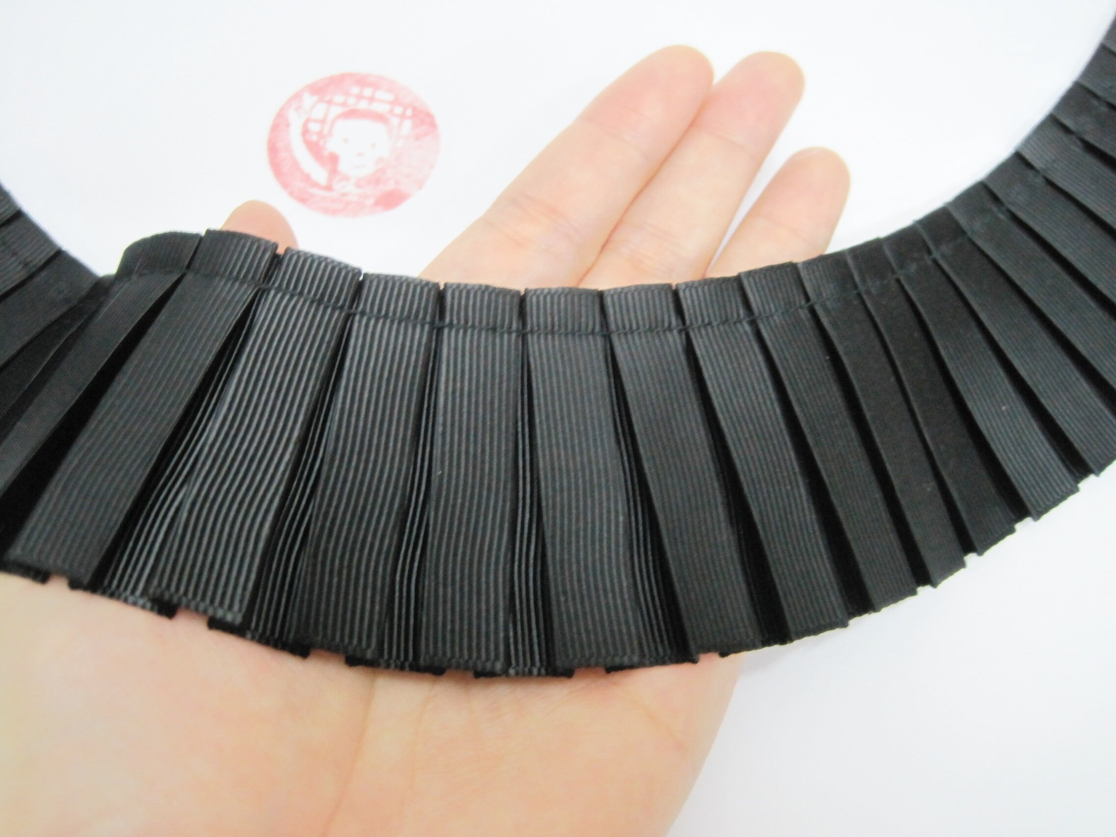 1 Yd 2 Black Grosgrain Box Pleated Trim Box Pleated | Etsy
